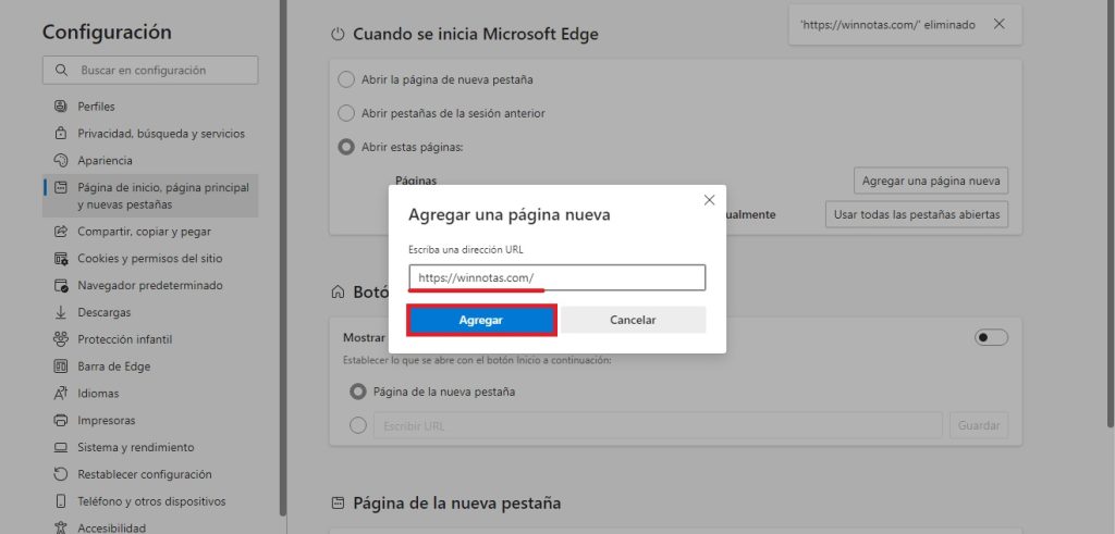 Cómo cambiar la página de inicio en Microsoft Edge - WinNotas
