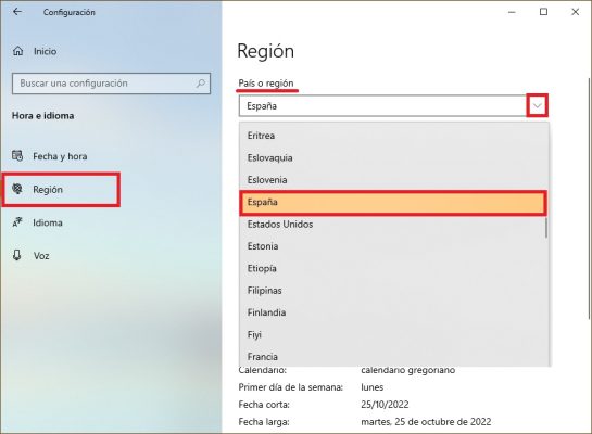 Cómo cambiar el país o la región en Windows 10 - WinNotas