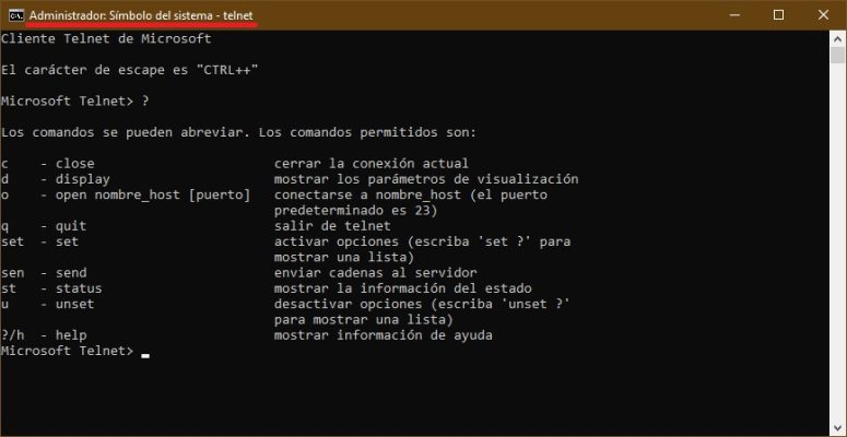 Cómo activar Cliente Telnet en Windows 10 - WinNotas