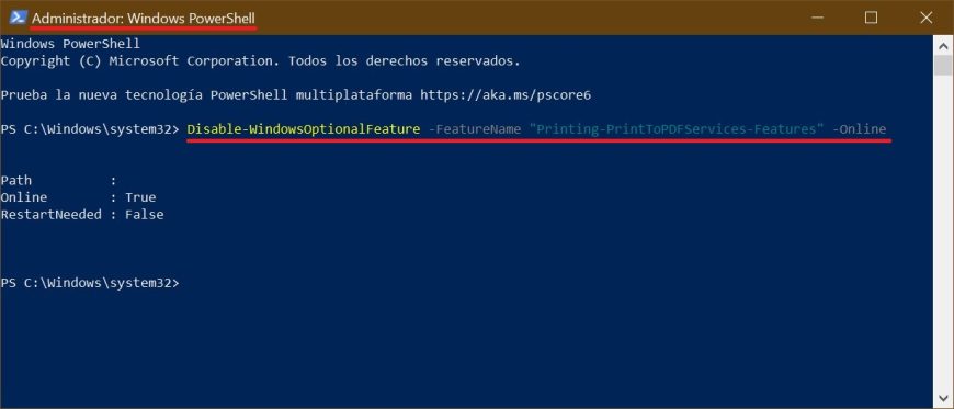 Cómo activar o desactivar la función “Imprimir en PDF” (Microsoft Print to PDF) en Windows 10 ...