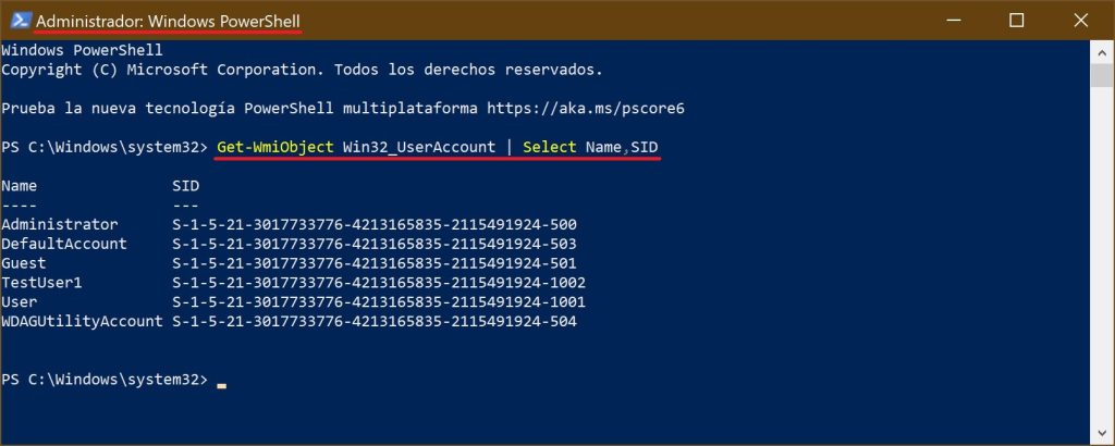 Cómo averiguar el Identificador de Seguridad (SID) de un usuario en Windows 10 - WinNotas