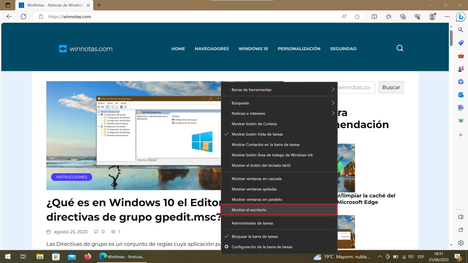 3 maneras: Cómo minimizar todas las ventanas en Windows 10 - WinNotas