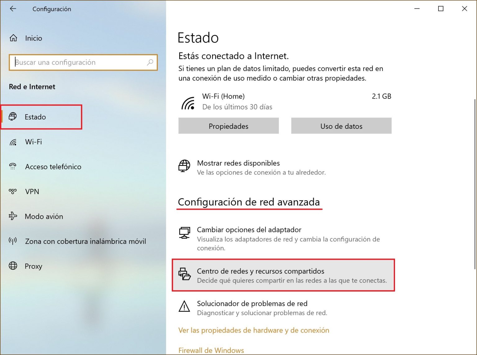 Cómo activar o desactivar el uso compartido de archivos e impresoras en ...