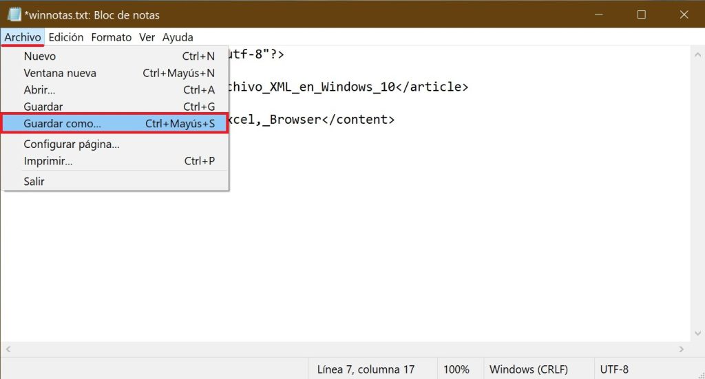 Cómo abrir o crear un fichero XML en Windows 10 - WinNotas