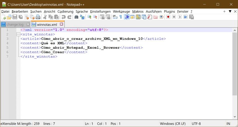 Cómo abrir o crear un fichero XML en Windows 10 - WinNotas