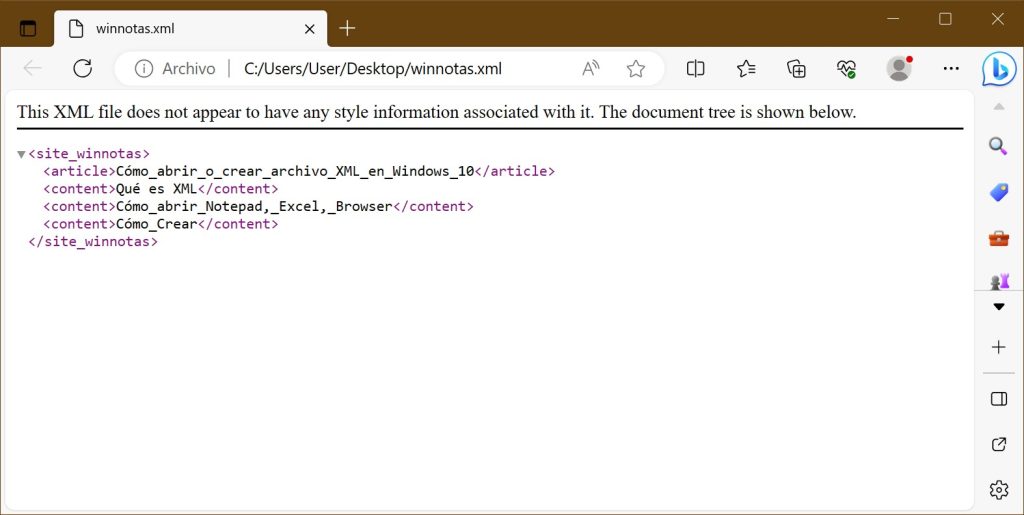 Cómo abrir o crear un fichero XML en Windows 10 - WinNotas