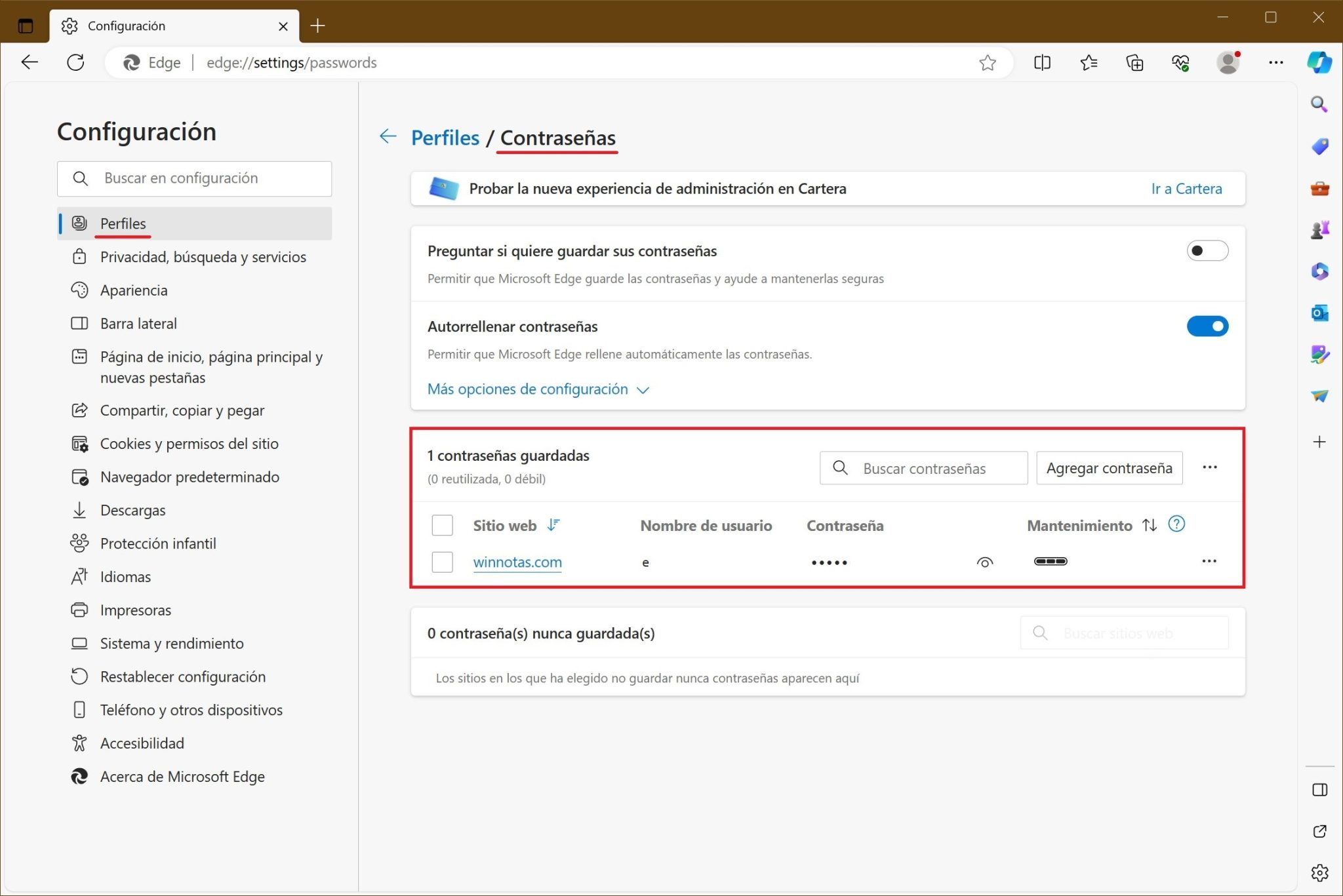 Cómo desactivar el guardado de contraseñas en Microsoft Edge - WinNotas
