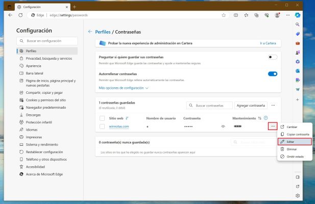 Cómo desactivar el guardado de contraseñas en Microsoft Edge - WinNotas