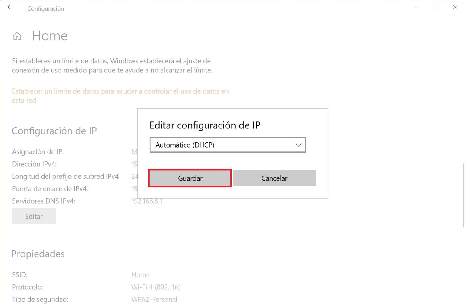 Cómo hacer la configuración para obtener una dirección IP automáticamente en Windows - WinNotas