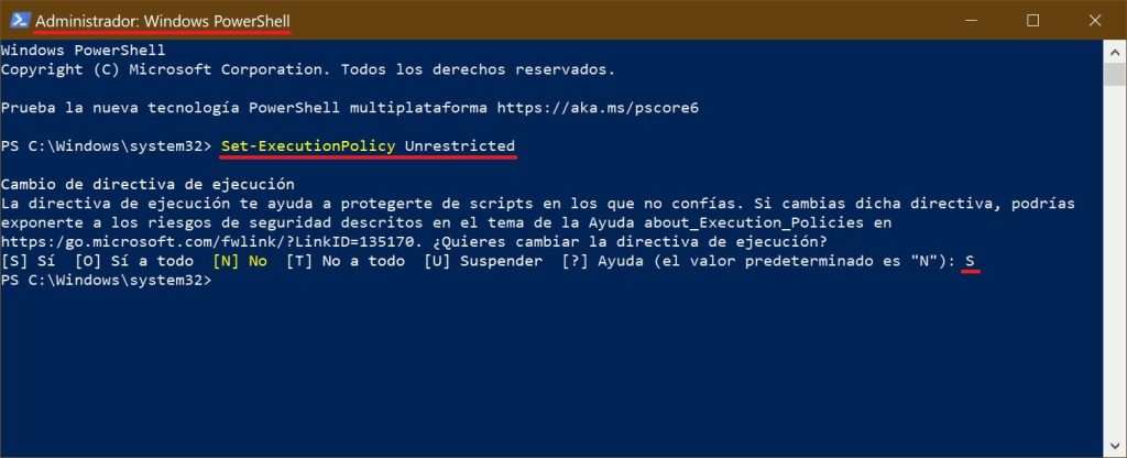 Windows PowerShell. La ejecución de scripts está deshabilitada en este ...