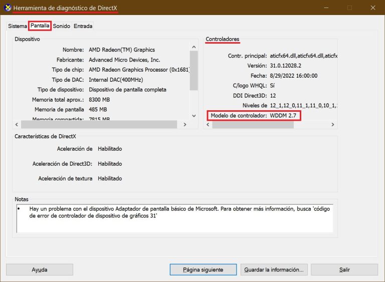 Cómo verificar la versión WDDM - WinNotas
