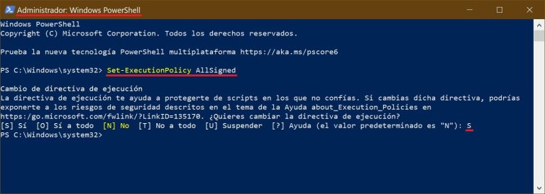 Windows PowerShell. La ejecución de scripts está deshabilitada en este ...
