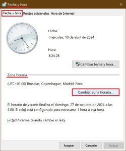 Cómo cambiar la zona horaria en Windows 10 - WinNotas