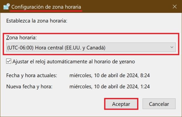 Cómo cambiar la zona horaria en Windows 10 - WinNotas