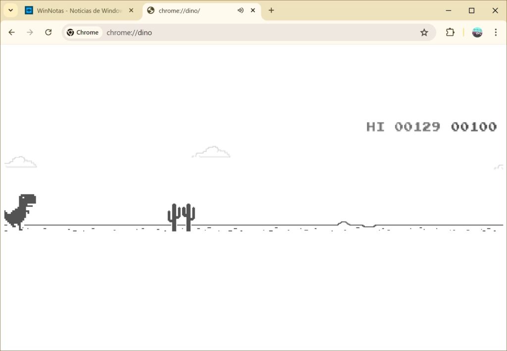 Cómo jugar a Dinosaurio en Google Chrome sin desconectarse de Internet - WinNotas